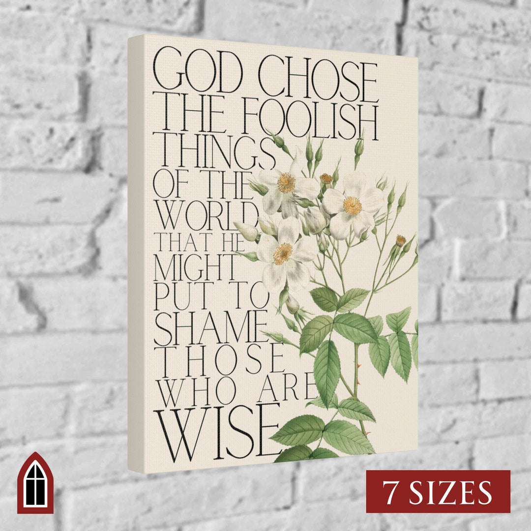 Cottagecore Floral Bible Verse Wall Art, Vintage Flower CORINTHIANS ...