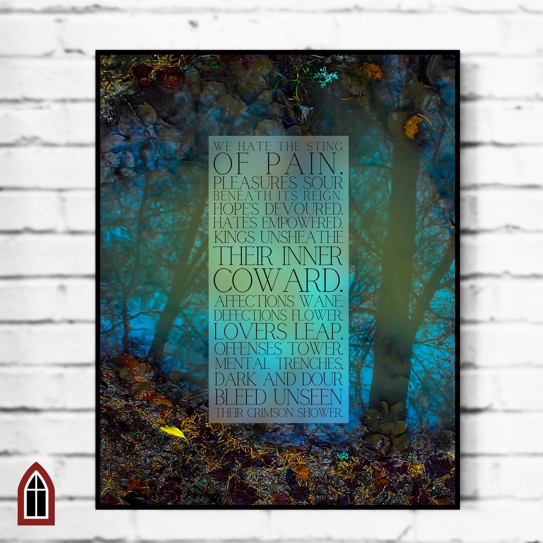 Alternative Printable Wall Art, Original Poetry Gothic Poster, Indie ...