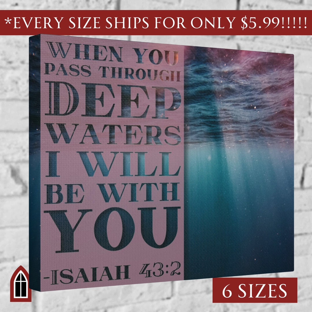 Christian Wall Art, Bible Verse Wall Decor Canvas, Ocean Inspired Style ...