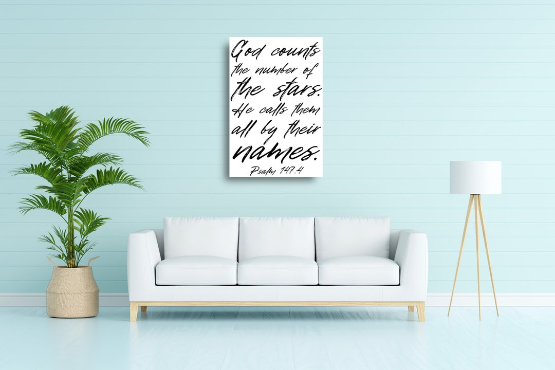 PSALM 147:4 Celestial Bible Verse Wall Decor Wedding Gift for Astronomy ...