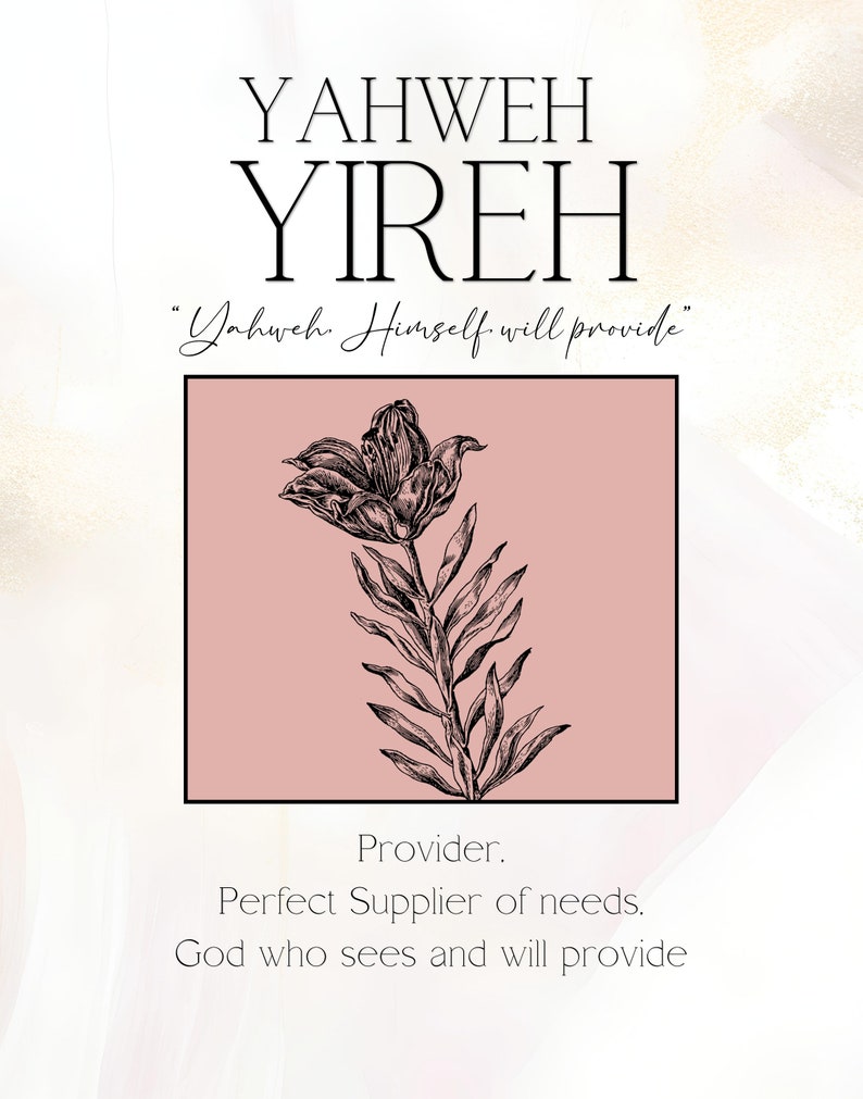 Digital Print yahweh Yireh Names of God Series Christian Home Decor ...