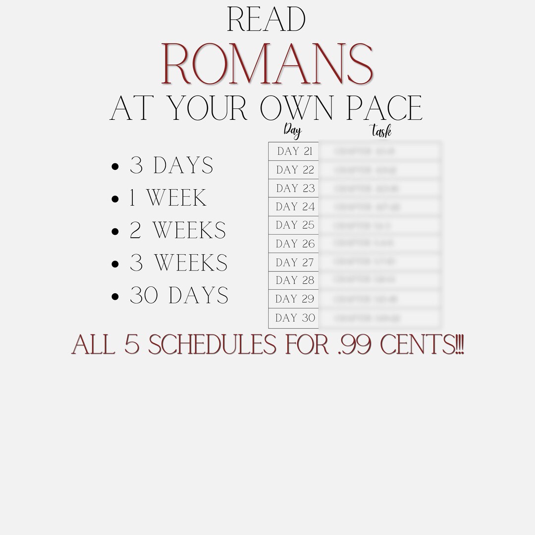 Read the Book of ROMANS at Your Own Pace - Etsy