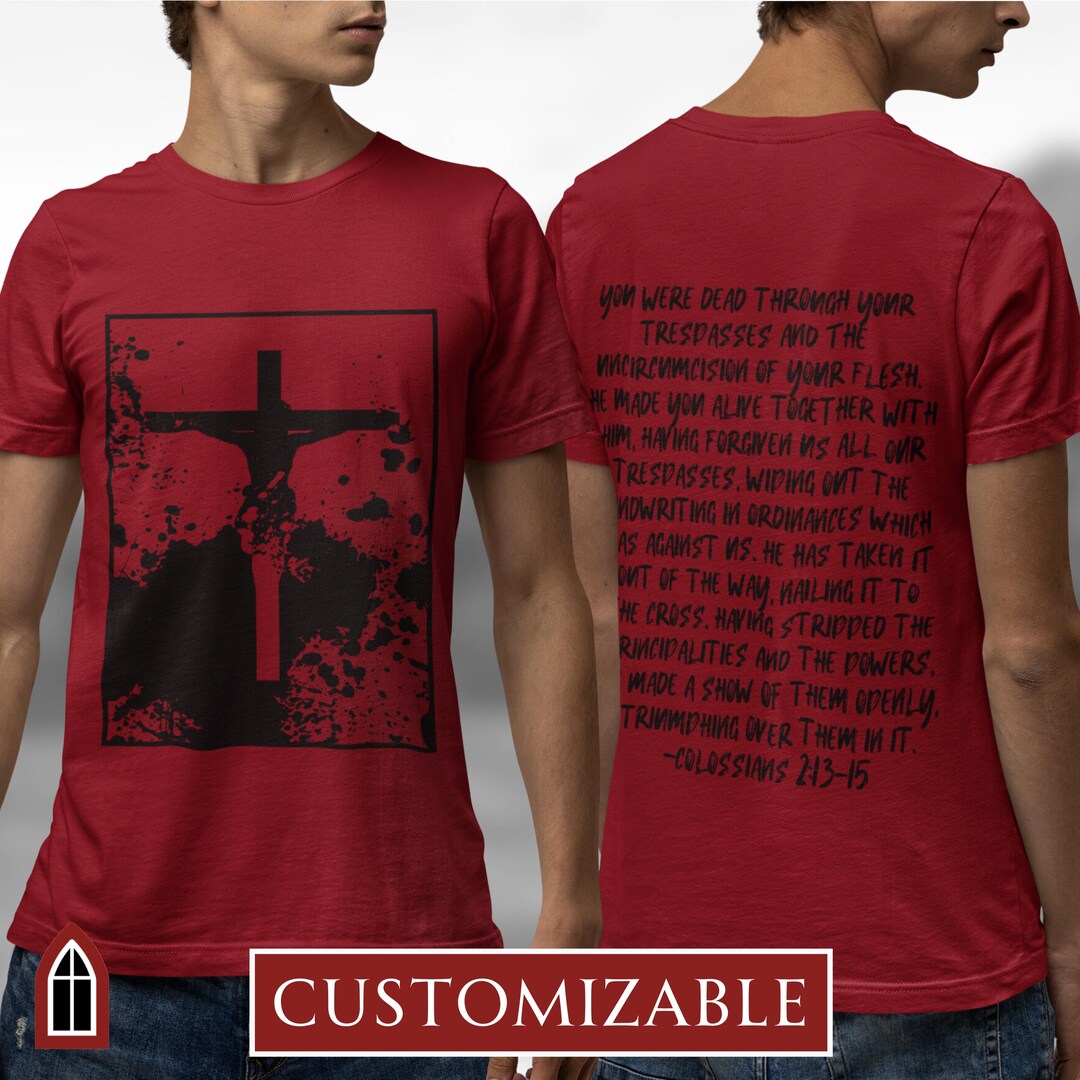 Christian Shirts, Christian Streetwear Graphic T-shirt, Grunge Crucifix ...