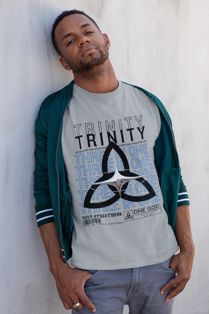 Christian Shirts, Trinity Streetwear T-shirt, Holy With a Hint of Hood, Y2k Cross Grunge, Triune ...