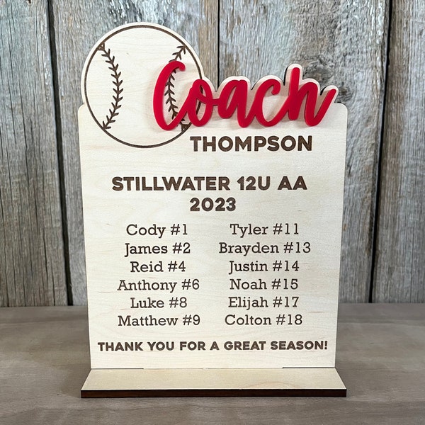 Baseball Coach Award Plaque - Etsy