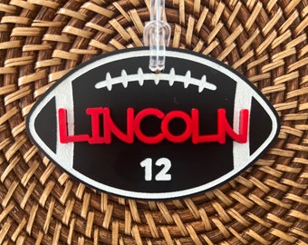 Football Keychain, Football Team, Football Team Bag Tag, Football Bag ...