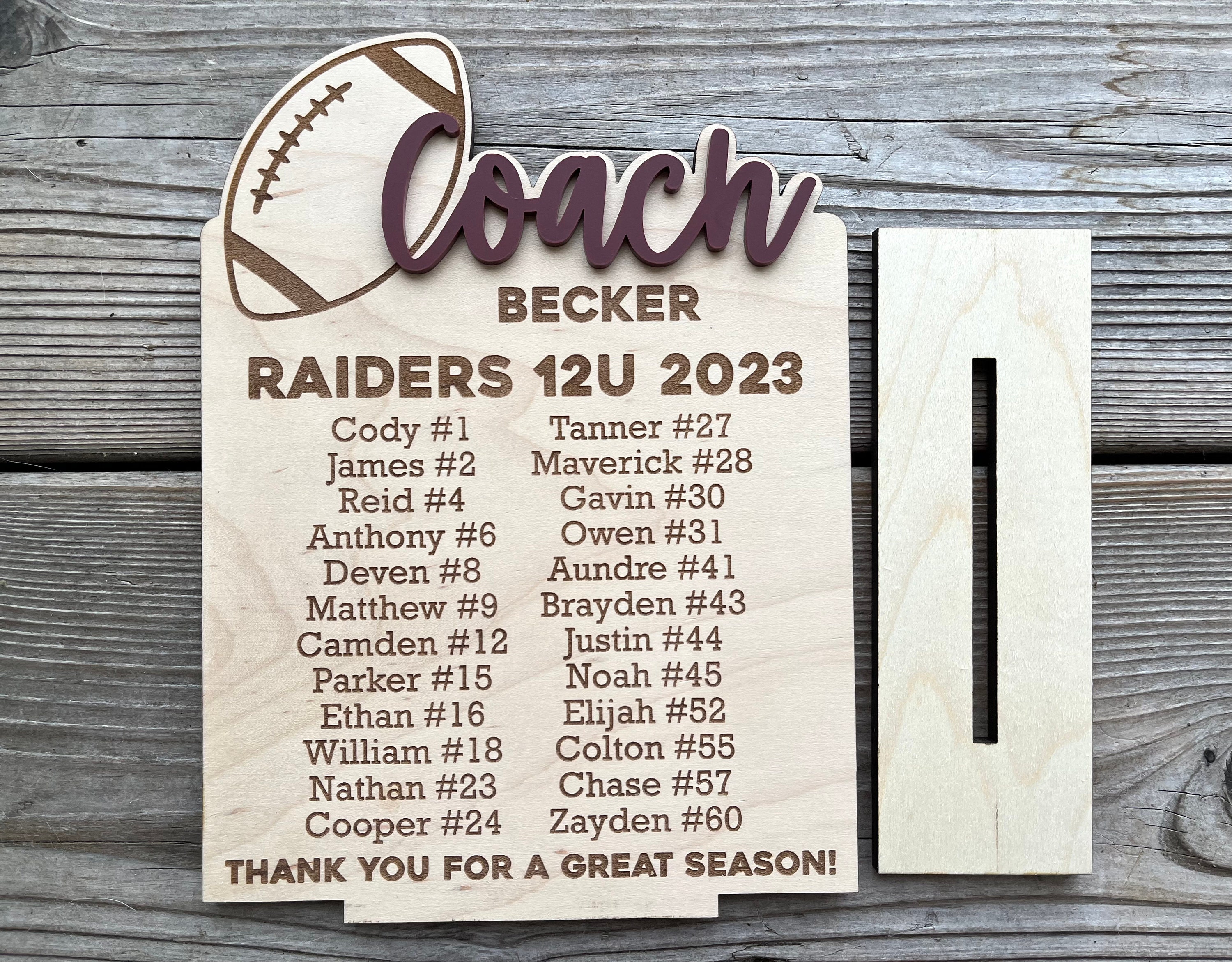 Personalized Football Coaches Gift, Football Coaches Plaque, End of ...