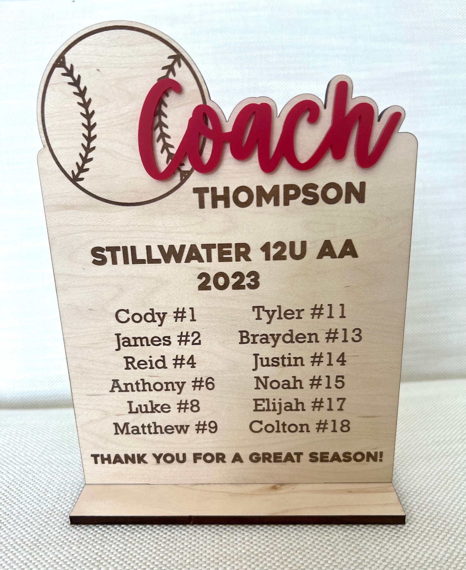 Personalized Baseball Coaches Gift, Baseball Coaches Plaque, End of ...