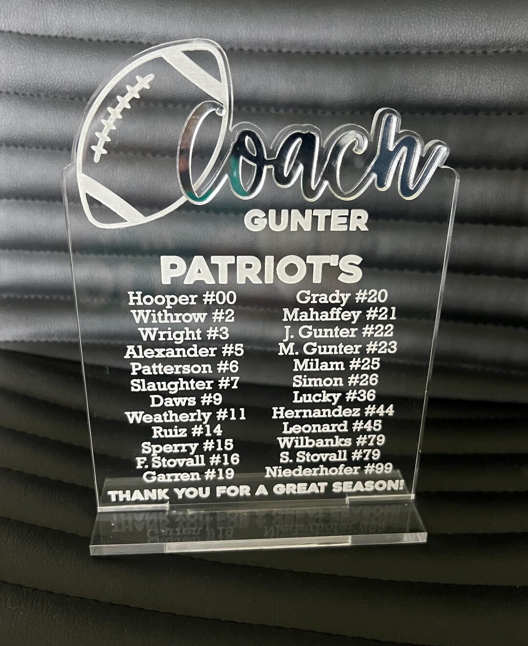 Personalized Football Coaches Gift, Football Coaches Plaque, End of ...