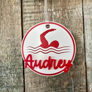 Personalized Swimming Bag Tag, Swim Team Gift, Gift for Swimmer ...