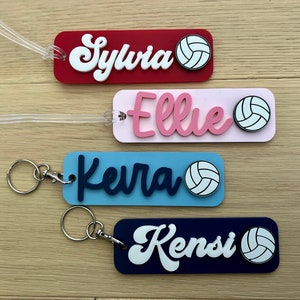 Personalized Acrylic Volleyball Bag Tag, Volleyball Name Tag ...