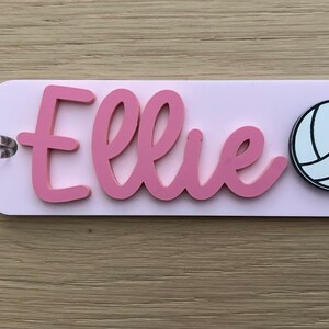 Personalized Acrylic Volleyball Bag Tag, Volleyball Name Tag ...