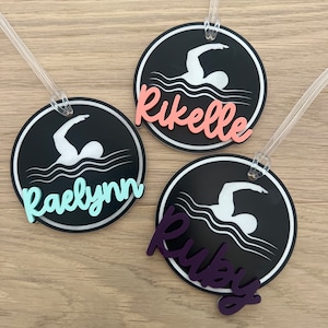 Personalized Swimming Bag Tag, Swim Team Gift, Gift for Swimmer ...