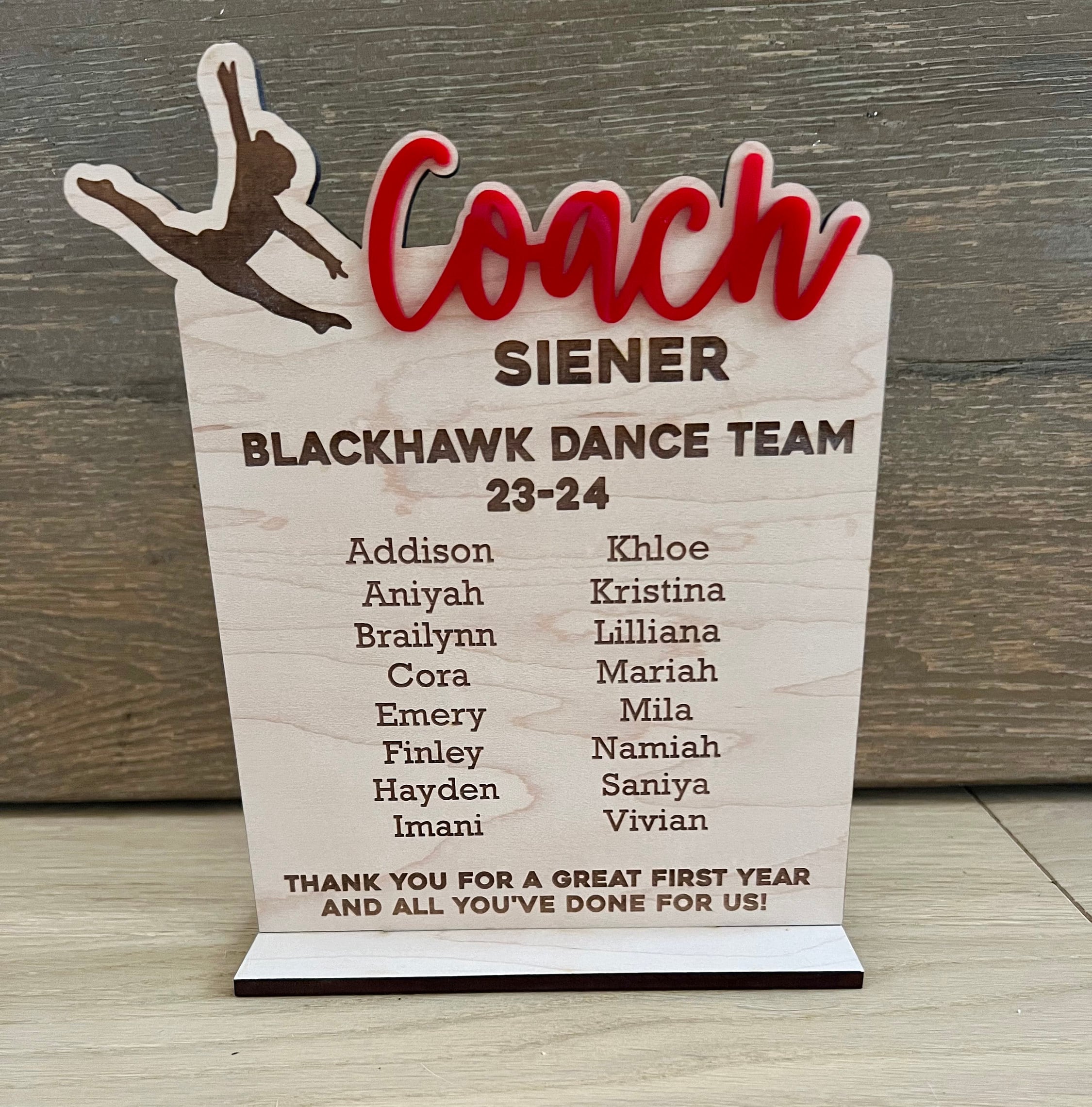 Personalized Dance Coaches Gift, Gymnastics Coaches Plaque, End of ...