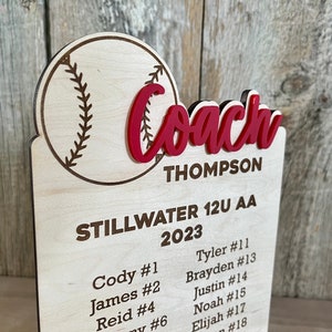 Personalized Baseball Coaches Gift, Baseball Coaches Plaque, End of ...