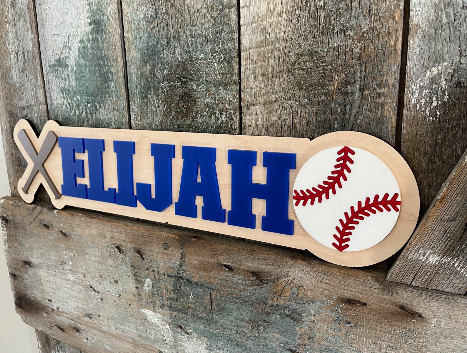 Personalized Wood Baseball Name Sign: Sports Nursery Decor - Etsy