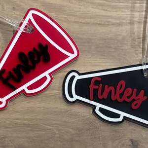 Personalized Cheer Bag Tag, Cheerleader Bag Charm, Cheerleading ...