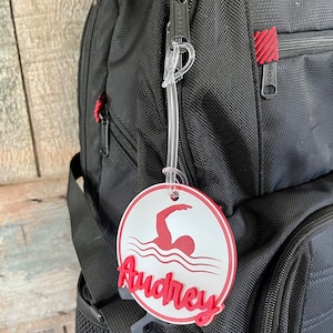 Personalized Swimming Bag Tag, Swim Team Gift, Gift for Swimmer ...