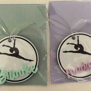 Personalized Dance Bag Tag, Gymnastics Bag Tag, Dance Competition Gift ...