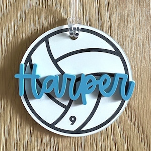Personalized Volleyball Bag Tag, Volleyball Bag Charm, Volleyball ...