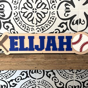 Personalized Wood Baseball Name Sign, Custom Wood Baseball Display Sign ...