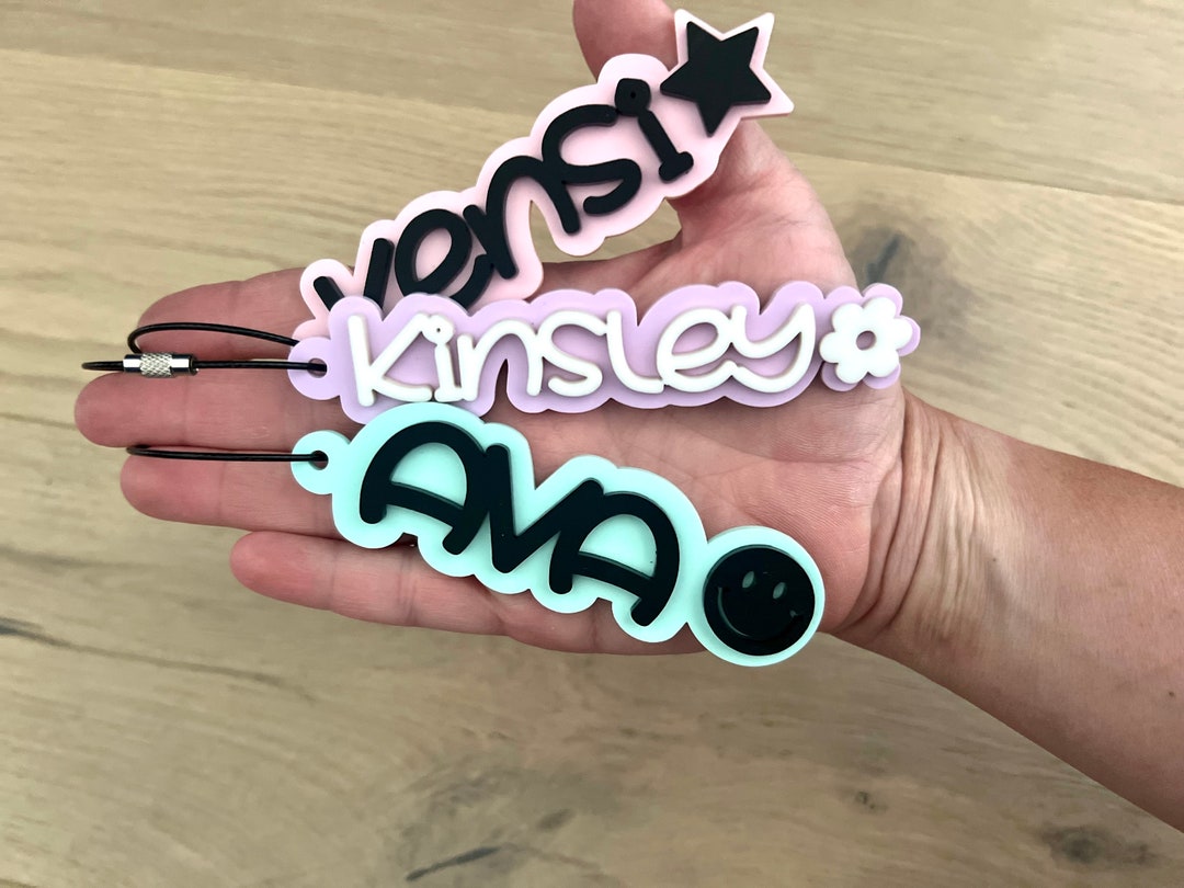 Groovy Name Tag for Girls Back to School Bag Tag - Etsy