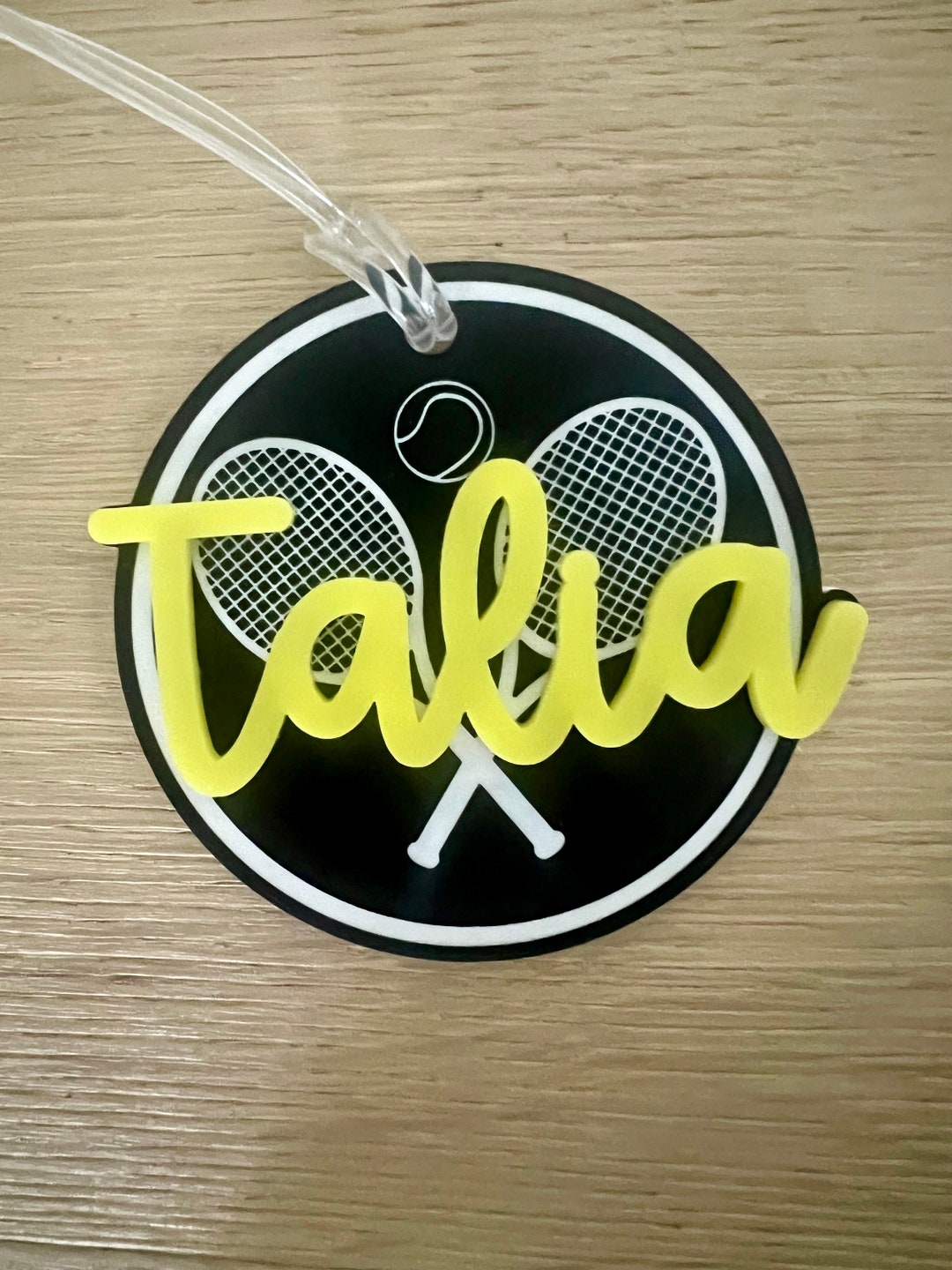 Personalized Tennis Bag Tag, Tennis Bag Charm, Tennis Tournament Gift ...