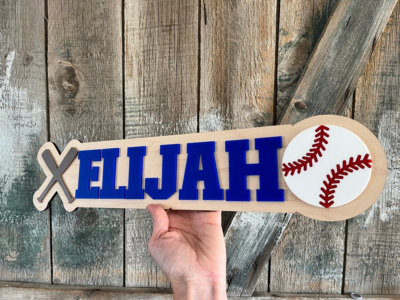 Personalized Wood Baseball Name Sign: Sports Nursery Decor - Etsy