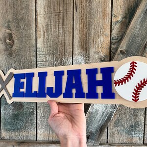 Personalized Wood Baseball Name Sign, Custom Wood Baseball Display Sign ...