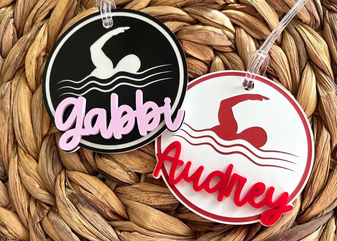 Personalized Swimming Bag Tag, Swim Team Gift, Gift for Swimmer ...