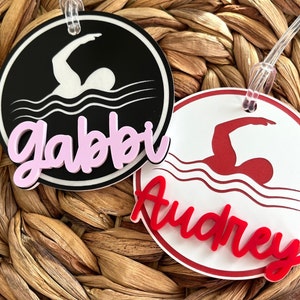 Personalized Swimming Bag Tag, Swim Team Gift, Gift for Swimmer ...