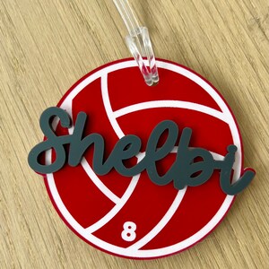Personalized Volleyball Bag Tag, Volleyball Bag Charm, Volleyball ...