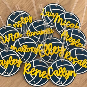 Personalized Volleyball Bag Tag, Volleyball Bag Charm, Volleyball ...
