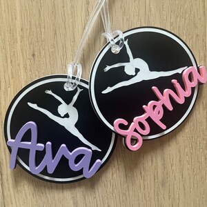 Personalized Dance Bag Tag, Gymnastics Bag Tag, Dance Competition Gift ...