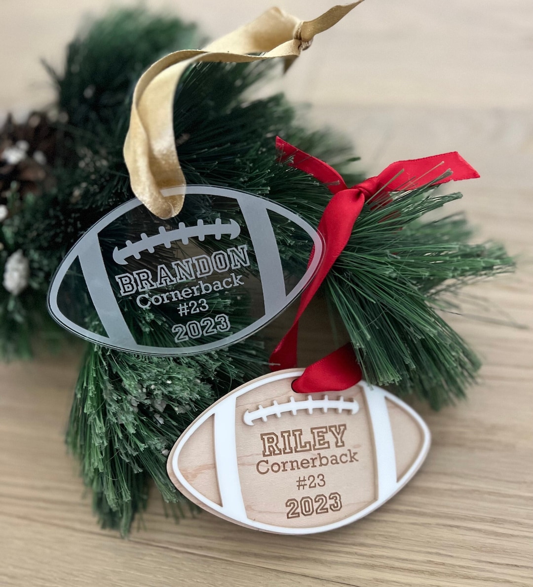 Personalized Engraved Football Ornament, Custom Christmas Gift for ...