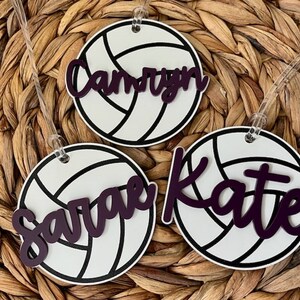 Personalized Volleyball Bag Tag, Volleyball Bag Charm, Volleyball ...