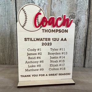 Personalized Baseball Coaches Gift, Baseball Coaches Plaque, End of ...