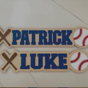 Personalized Wood Baseball Name Sign, Custom Wood Baseball Display Sign ...