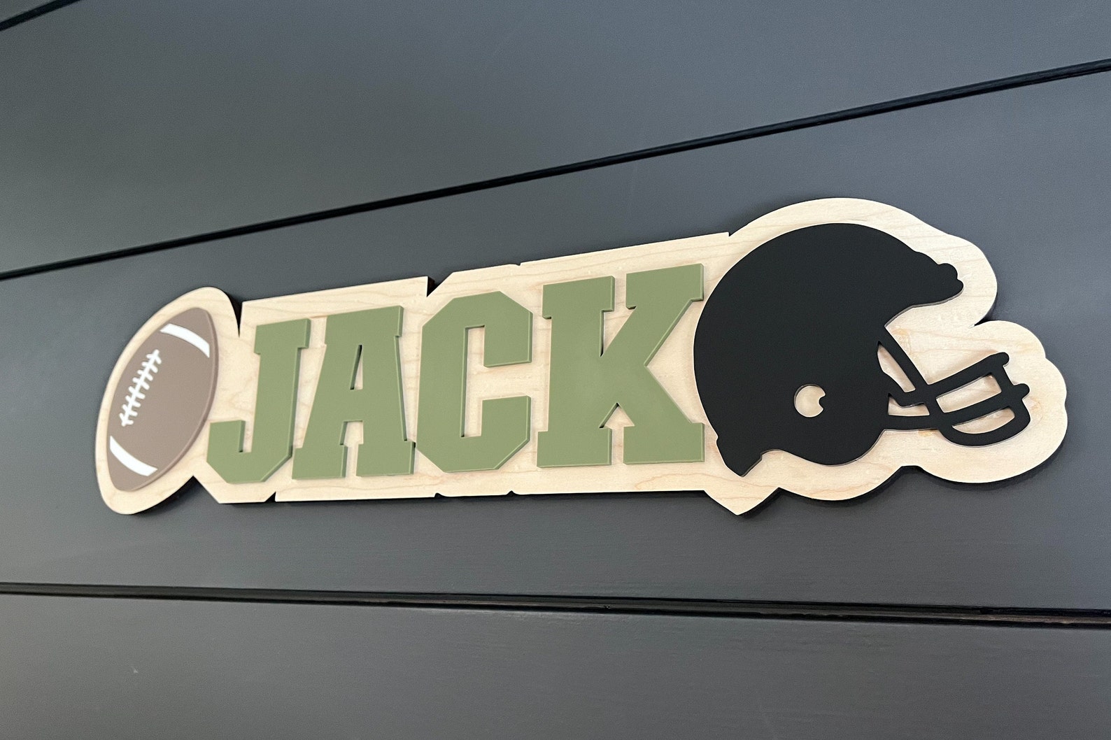 Personalized Wood Football Name Sign: Sports Nursery Decor - Etsy