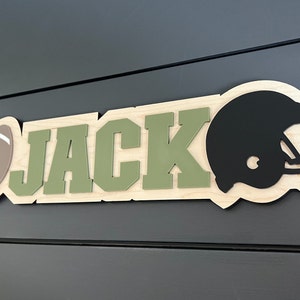 Personalized Wood Football Name Sign: Sports Nursery Decor - Etsy