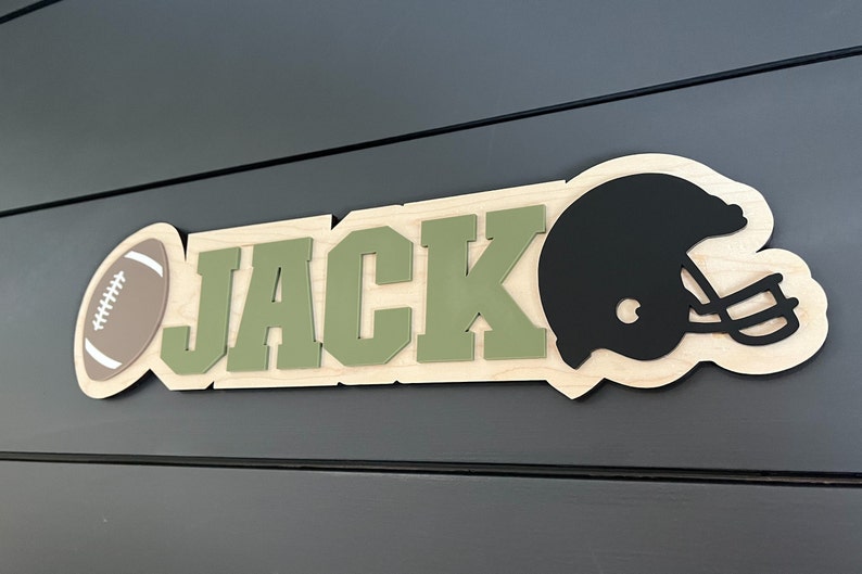 Personalized Wood Football Name Sign: Sports Nursery Decor - Etsy