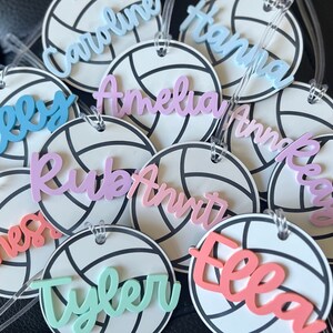 Personalized Volleyball Bag Tag, Volleyball Bag Charm, Volleyball ...