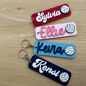 Personalized Acrylic Volleyball Bag Tag, Volleyball Name Tag ...