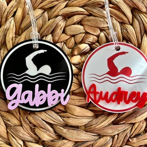 Personalized Swimming Bag Tag, Swim Team Gift, Gift for Swimmer ...