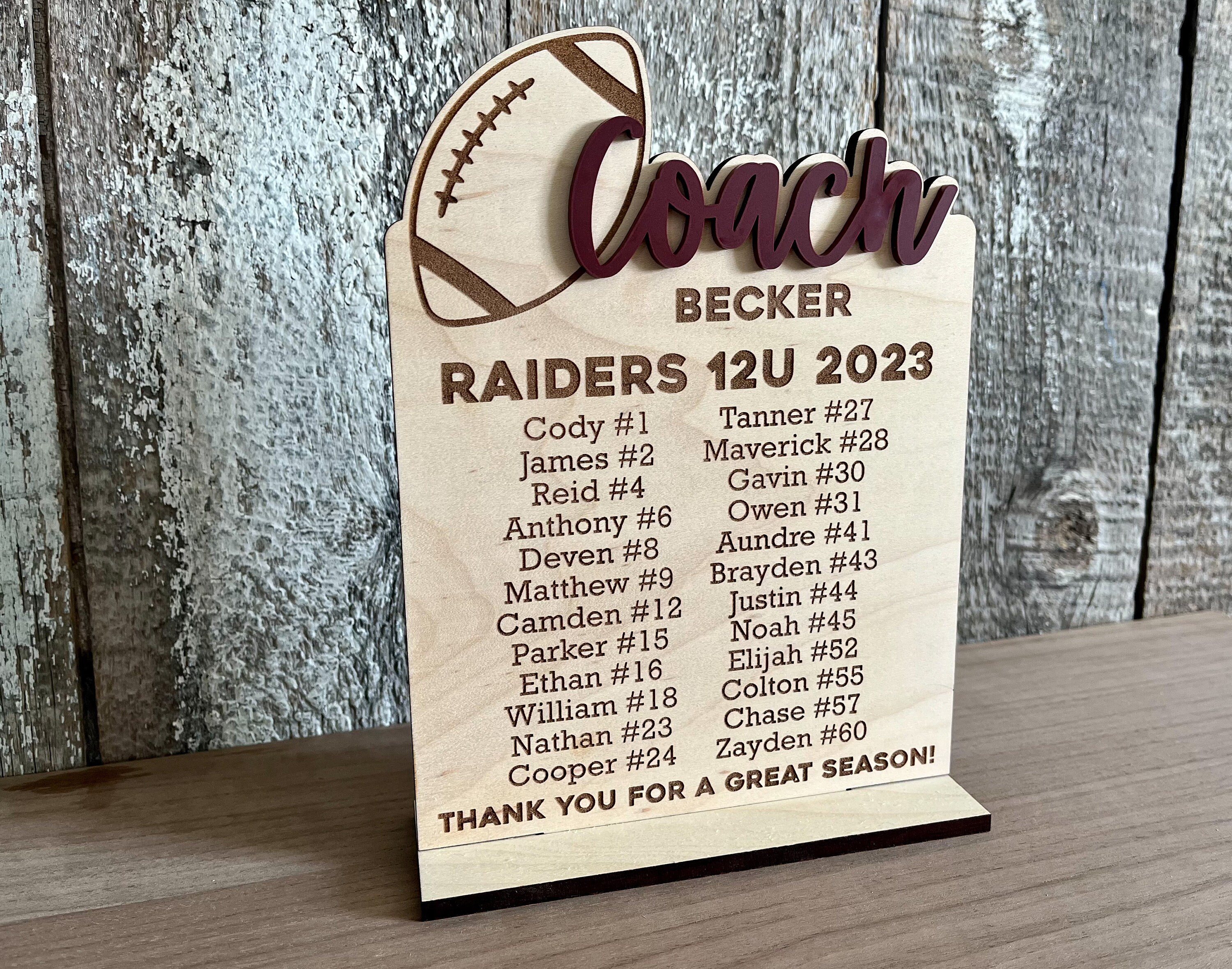 Personalized Football Coaches Gift, Football Coaches Plaque, End of ...