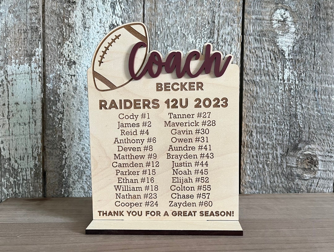 Personalized Football Coaches Gift, Football Coaches Plaque, End of ...