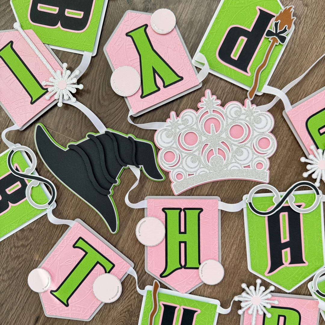 Wicked Inspired Banner - Wicked Party Decor - Pink Goes Good With Green ...