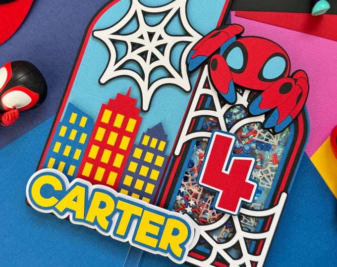 Spidey Inspired Cake Topper - Spidey Cake Topper - Spidey Birthday ...