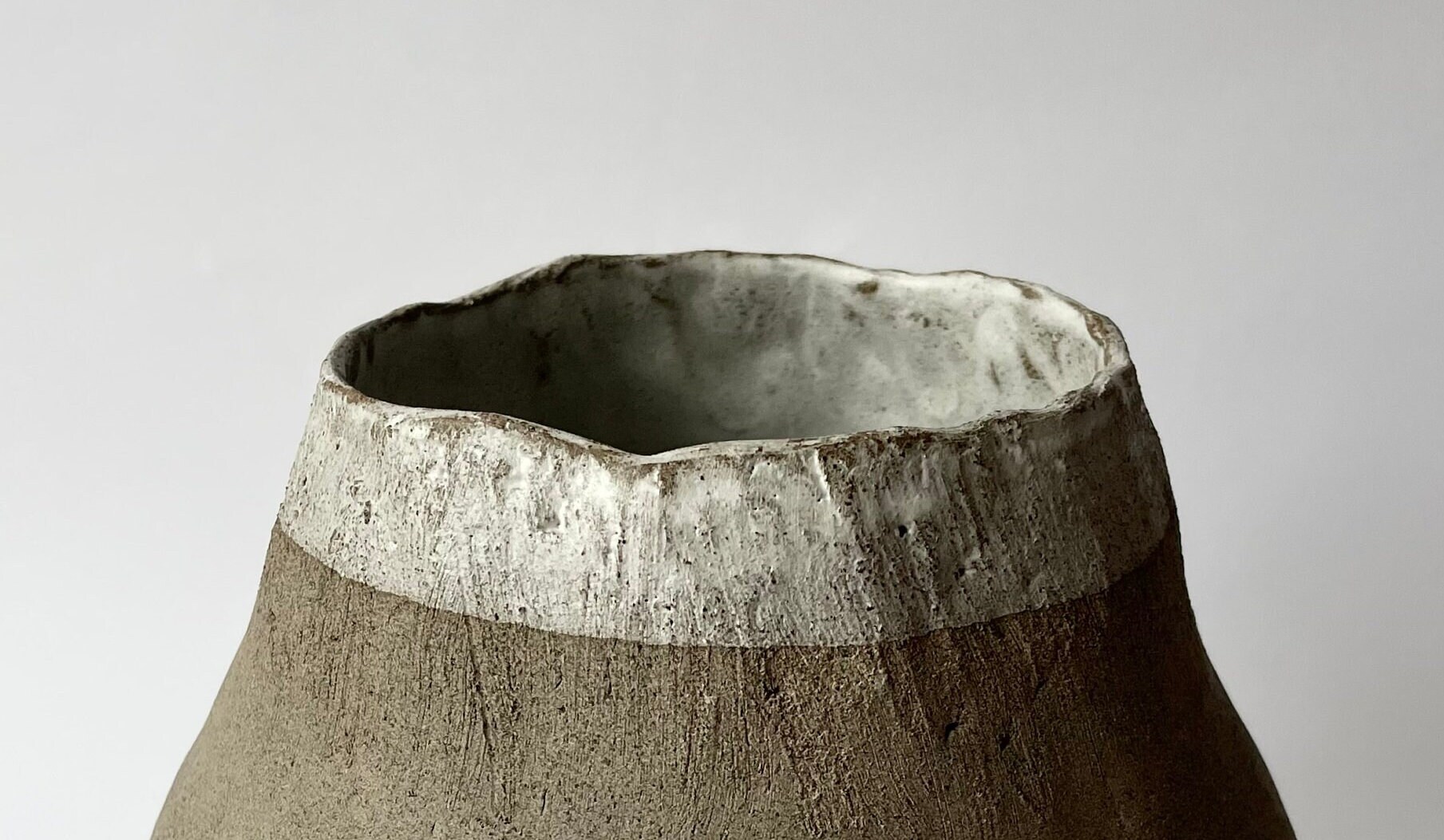 Handmade Ceramic Vase Textured Vase Design Vase Home Decor Grey-white ...