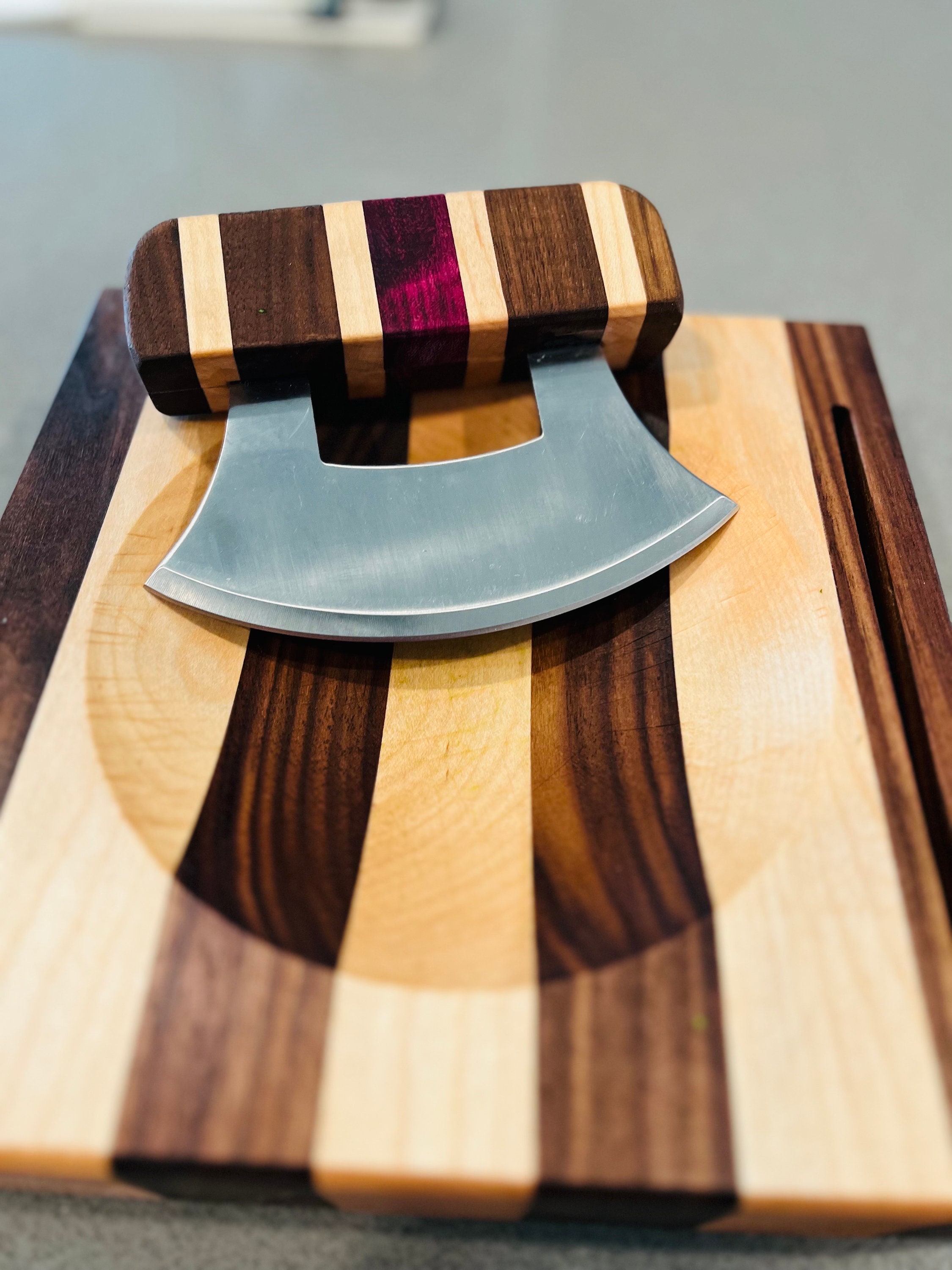 Alaskan Ulu Blade ulu Blade and Bowl Alaskan Ulu Knife Ensemble Artisan-crafted Ulu Blade ...